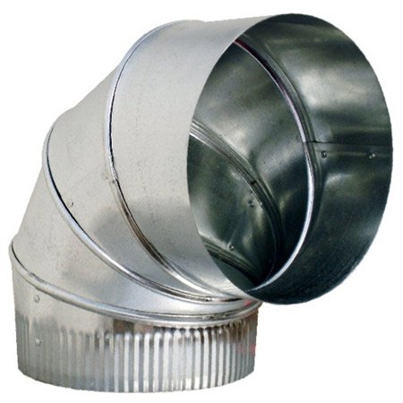 Buy 7 Inch 90-Degree HVAC Elbow Duct - Galvanized 26 Gauge Adjustable ...