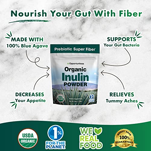 Opportuniteas Organic Inulin Powder - Prebiotic Fiber Made from Blue ...