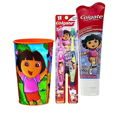 Buy Dora the Explorer Inspired 4pc. Bright Smile Oral Hygiene Set! (1 ...
