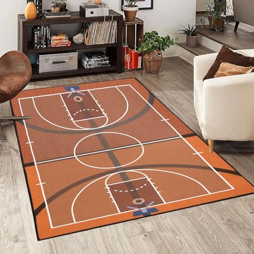 Basketball Court Area Rug Basketball Field Patterned Carpet Basketball ...