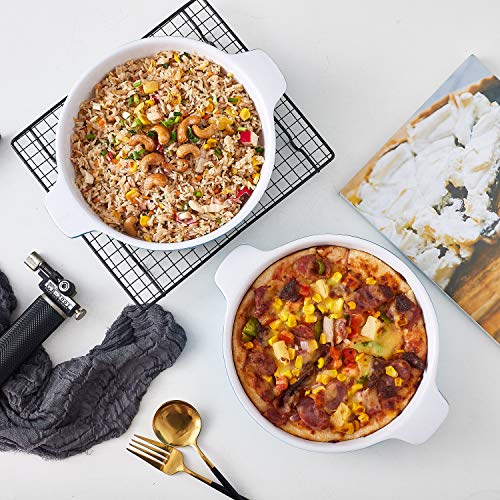 Bruntmor Set Of 2 Modern Ceramic Pie Pan, 8 Inch Tart Pan Round Pie ...