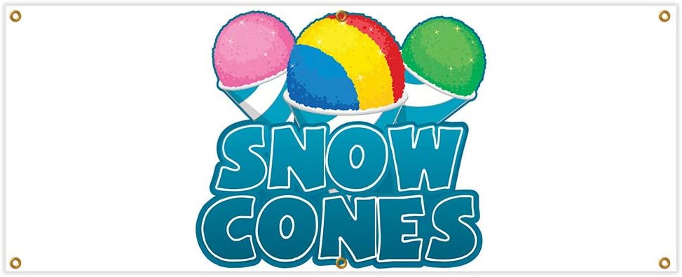 Amazon.com : 72" Snow Cones Banner Sign SNO Cone SNO kones Signs Stand ...