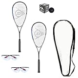 DUNLOP Beginner Squash Racquet Set (Includes 2 Racquets, 2 Eyeguards, 1 ...