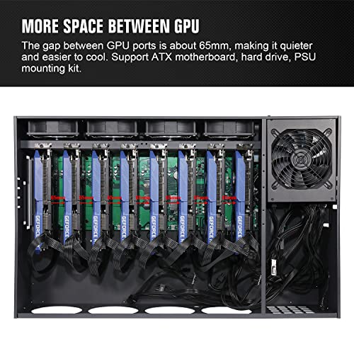 Mining Rig Frame 8 Port GPU Mining Case With 4 Cooling Fans And Mining ...