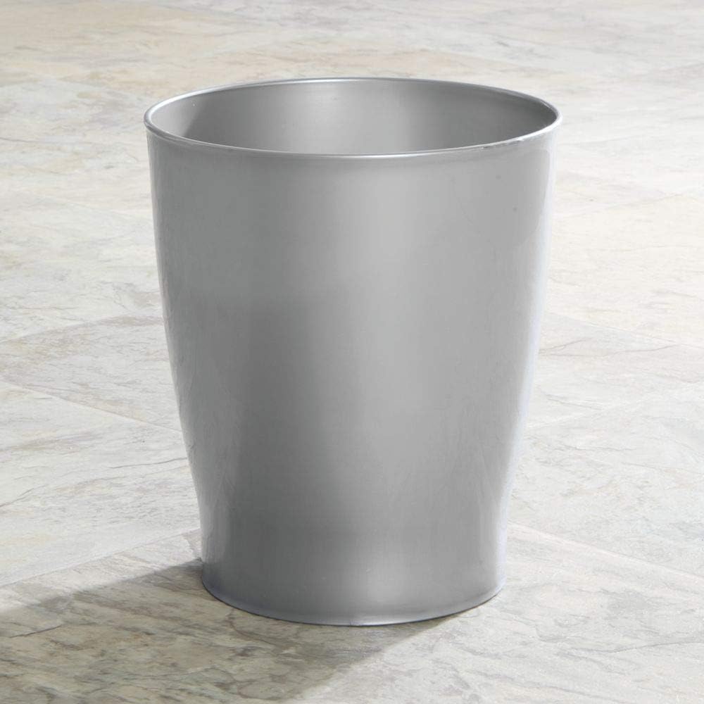 mDesign Round Bathroom Bin and Bedroom Bin – Rubbish Bin for Bedrooms ...