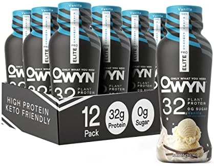 OWYN Only What You Need Pro Elite Vegan Plant Based High Protein Shake, Vanilla, 12 Pack, 32g ...