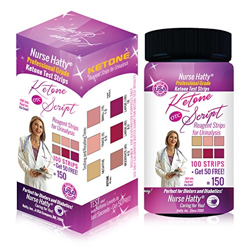 Nurse Hatty 150 Keto Test Strips for Diabetics & Low-carb Dieters w ...