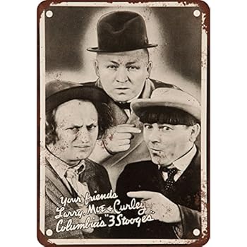 Amazon.com: Three Stooges Tin Metal Sign : Knuckleheads Garage , 16x13 ...