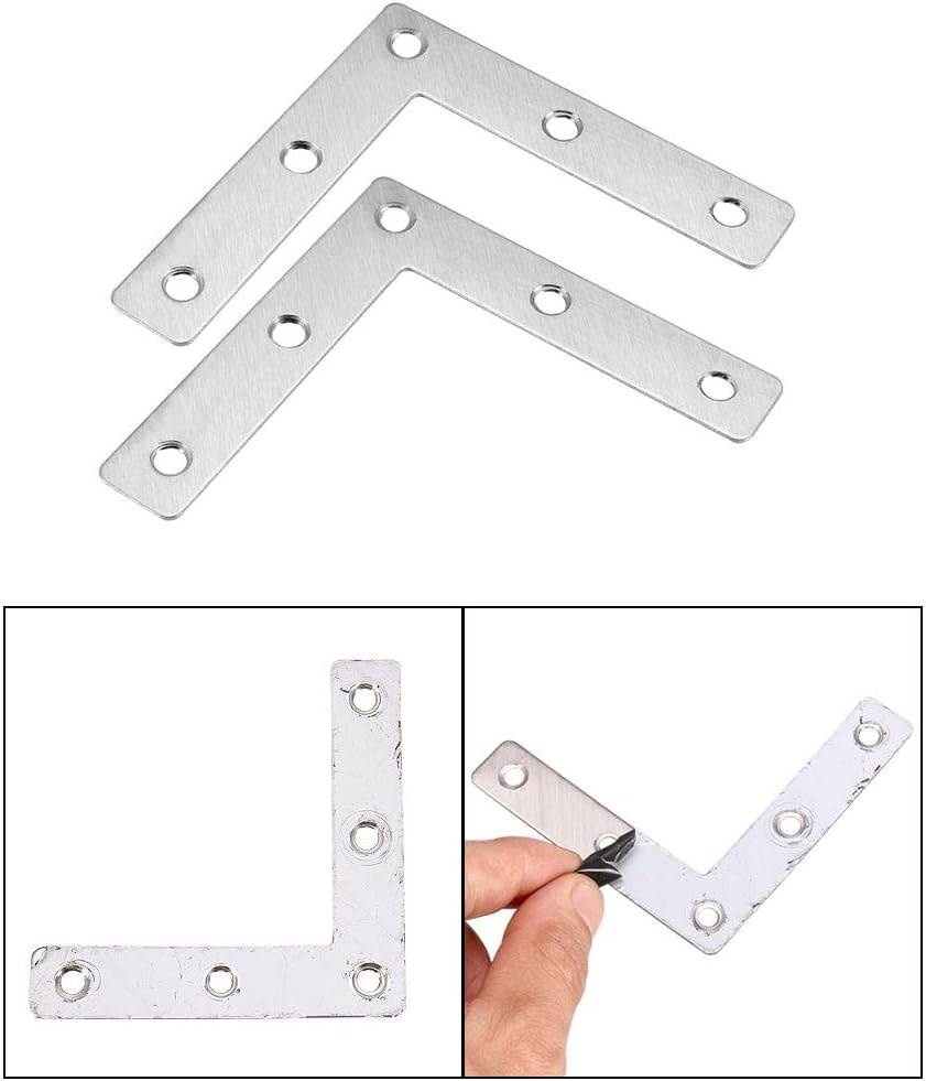 sourcingmap Flat Plate L Shape, 80mmx80mm, Stainless Steel 304 Angle ...