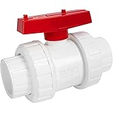 Amazon.com: PVC Union Ball Valve, 1-1/2" Inch (DN40) True Union Full Flow Ball Valve with ASTM ...