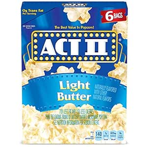 Amazon.com: ACT II Light Butter Microwave Popcorn Bags, 2.75 Ounce ...