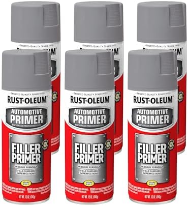 6-Pack of 11 oz Rust-Oleum Brands 249279 Gray Automotive Filler Primer ...