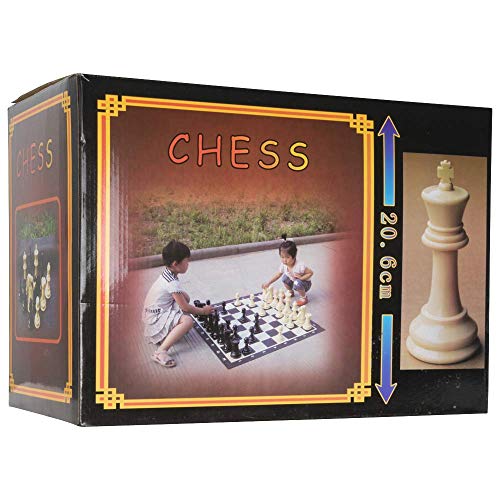 MegaChess Large Premium Chess Set with 8 Inch Tall King Black and Ivory ...