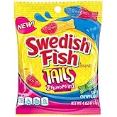 Amazon.com : SWEDISH FISH Tails 2 Flavors in 1 Soft & Chewy Candy, 12 ...