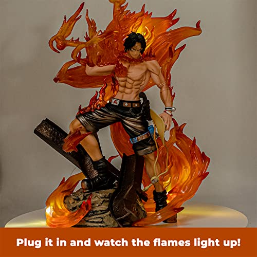 Portgas D. Ace Statue One Anime Piece Collectible Resin LED Mulitcolor ...