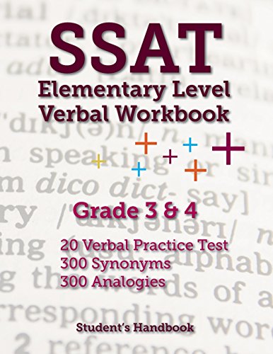 SSAT Elementary Level Verbal Workbook: Grade 3 and 4 -- 600 Practice ...