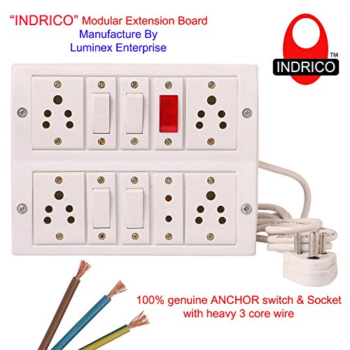 "INDRICO" Switch Board Spike Buster Fitted with 5 Anchor Sockets(5 Amp ...