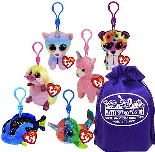 TY Beanie Boos Clips (3") Giselle, Heather, Lana, Petunia, Nori & Aqua ...