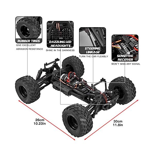 Distianert 1:12 Scale 4WD RTR Rock Crawler Electric RC Car with 2.4GHz ...