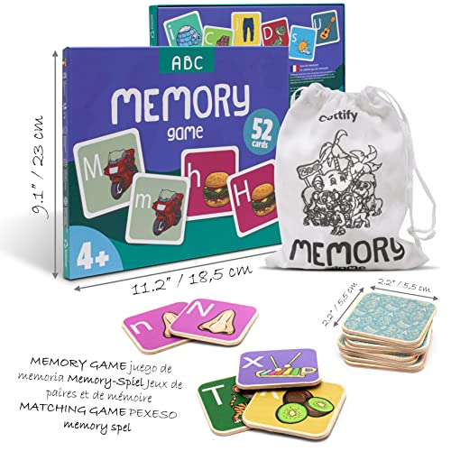 Cottify Wooden Alphabet Matching Game, Alphabet Memory Game, ABC Memory ...