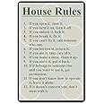 Amazon.com: House Rules Funny Tin Sign Metal Sign Metal Decor Wall Sign ...