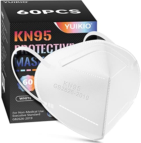 YUIKIO KN95 Face Masks, 60 Pack KN95 Masks for Adults, 5 Layers Masks ...