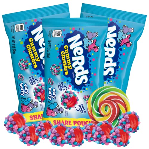 Nerds Gummy Clusters Very Berry Share Pouch, Chewy Candy with Crunchy ...