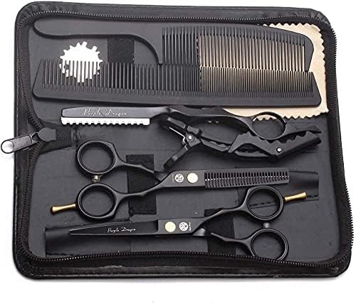 سعر 5.5 inch Purple Hair Cutting Scissors Set with Razor, Leather ...