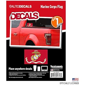 Amazon.com: United States Marine Corps Flag Vinyl Car Decal - Large 4 ...