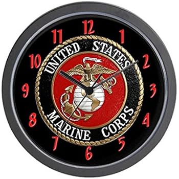 Amazon.com : United States Marine Corps Chrome Double Ring Neon Clock ...