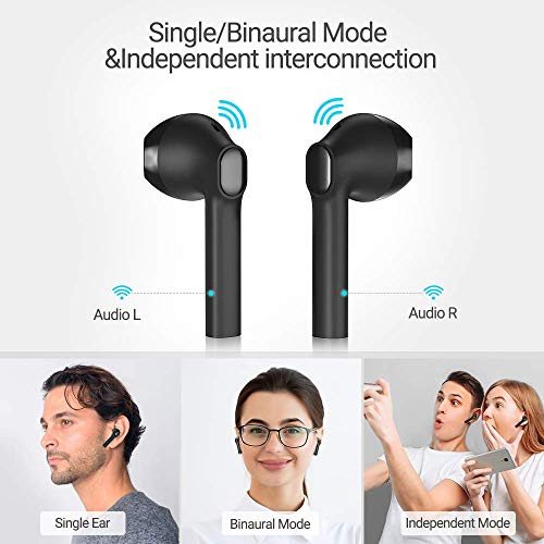 True Wireless Earbuds, AIRSEE T19 Bluetooth Headphones, Half in-Ear Bluetooth 5.0 Earbuds HiFi ...