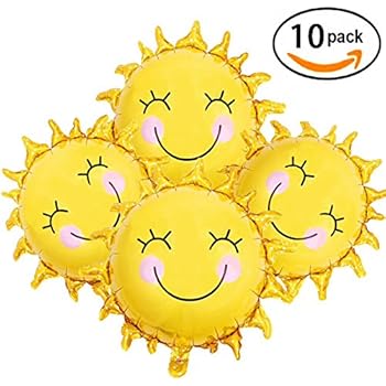 Amazon.com: 28 Inch Shiny Gold Sun Smiley Face Foil Mylar Balloons ...