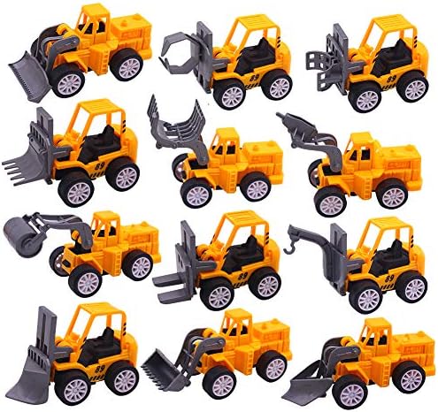 3 otters Mini Engineering Car Toys, 12PCS Construction Trucks Toys Mini ...