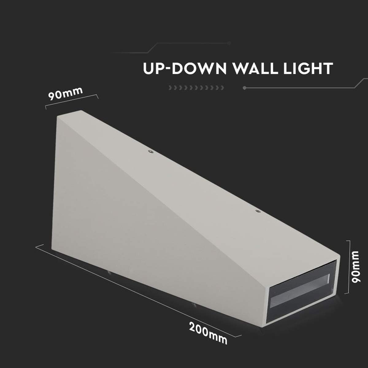 CGC Grey Up Down Rectangle Angled Modern Outdoor Bulkhead LED Indoor ...