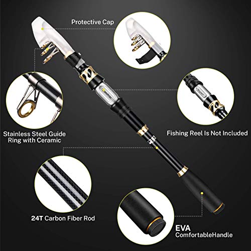 Magreel Telescopic Fishing Pole, 24T Carbon Fiber Portable Collapsible ...