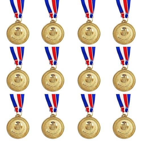 HDWerker 12 Pieces Metal Winner Gold Award Medals Bulk for Awards ...