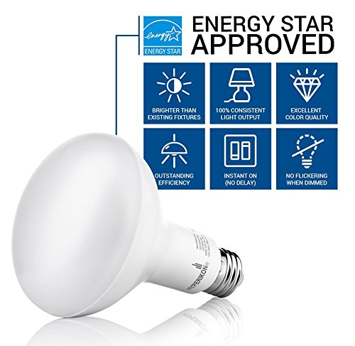 Hyperikon BR30 LED Bulb Dimmable, 9W=65W Wide Flood, E26 Base, UL ...