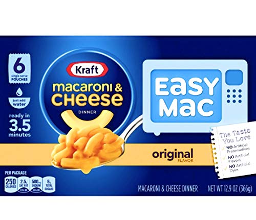 Kraft Easy Mac, Original, Single Serve Pouch, 6-pack, 12.9 oz - SET OF ...