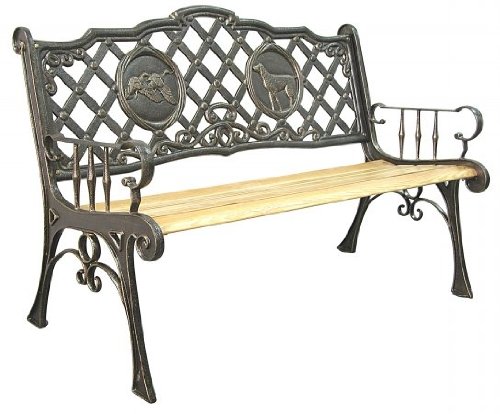 Amazon.com : Innova Hearth and Home Hunting Cast Iron Park Bench ...