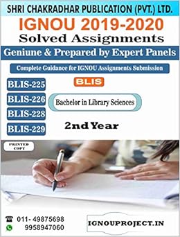 Buy IGNOU BACHELOR IN LIBRARY SCIENCE (IGNOU BLIS 2nd YEAR) (ENGLISH ...
