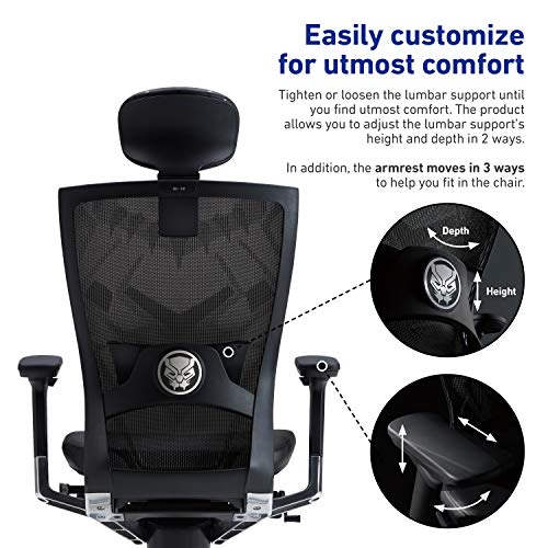 SIDIZ T50 Chair - Marvel Black Panther Edition (T500HLDASCC1) : Mesh ...