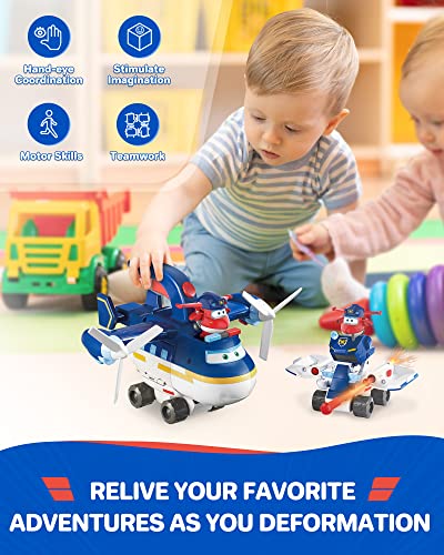 Super Wings Toy Airplane, Patrol Car, 2" Tall Jett Action Figure Set ...