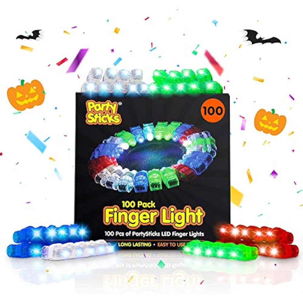 Light Up Rings LED Finger Lights - 100pk Flashing Glow Rings, Wearable ...