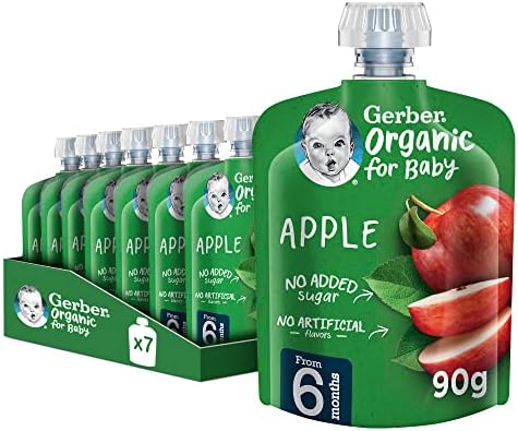 Nestle Gerber Organic Puree in Apple Flavor (90g, Pack of 7) price in ...