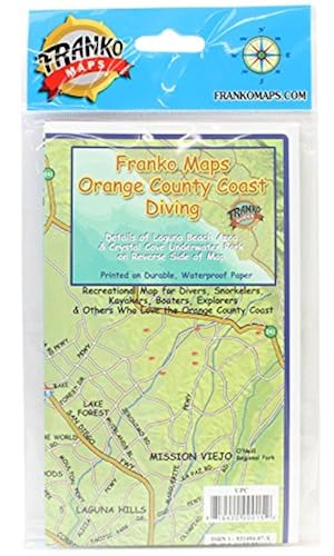 Franko Maps Orange County Coast Diving Map for Scuba Divers and ...