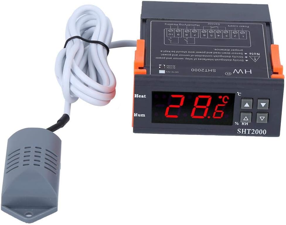 Temperature Humidity Controller SHT2000 Digital Thermostat 110-220V Intelligent Large Clear LCD ...
