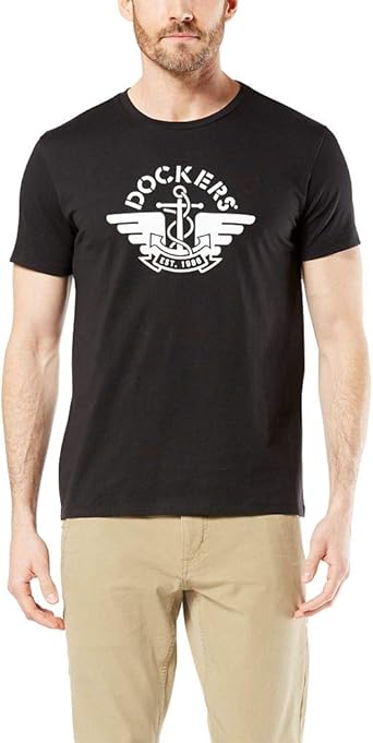 dockers Men's Short Sleeve Logo Tee T-Shirt: Buy Online at Best Price ...