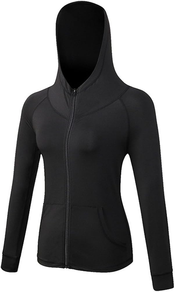 Selighting Women's Yoga Running Jackets Full Zip Hooded Long Sleeves ...