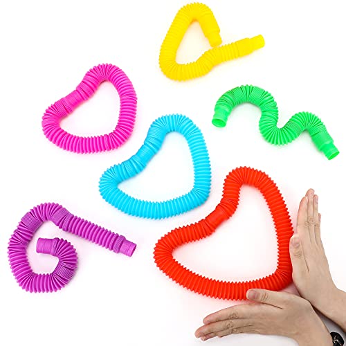 iCool Newest Sensory Fidget Toy Set Pop Tubes 18 PCS Pack with XL Pop ...