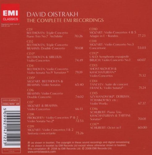 David Oistrakh: The Complete EMI Recordings | Pricepulse